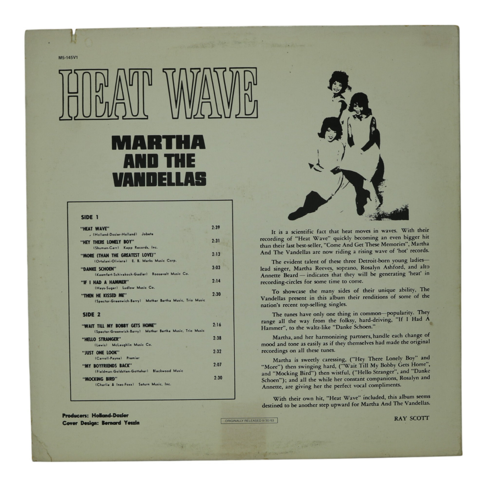 Martha & The Vandellas Heat Wave LP Motown MS-145V1 EX Orig Sleeve | eBay