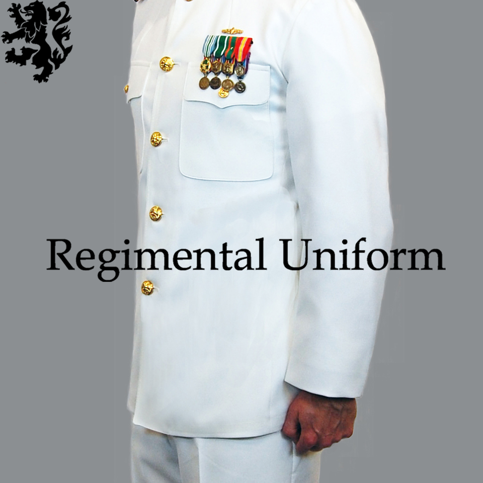 Midshipman Jacket U.S Military Cadet Navy Officer Service Tunic White ...