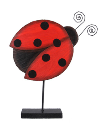 Youngs Spring Summer Decor - Adorable Wood Large Ladybug on Stand | eBay