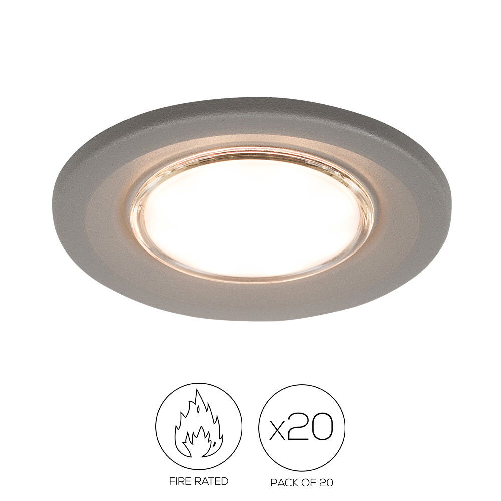 Pack of 20 Downlights GU10 Fire Rated Recessed Downlighters Spotlights LED Bulbs | eBay