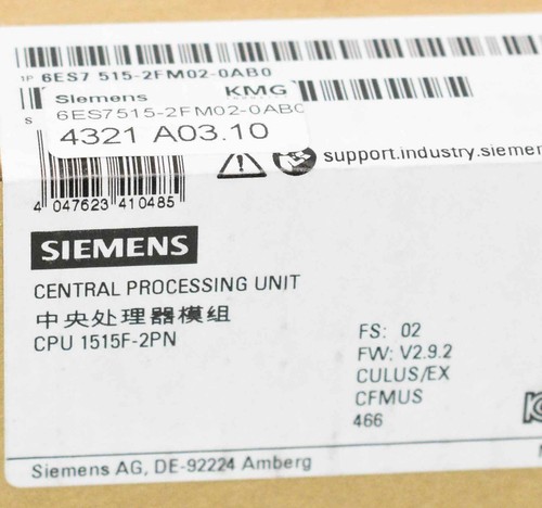 New Siemens S7-1500F CPU 1515F-2 PN 6ES7515-2FM02-0AB0 6ES7 515-2FM02 ...