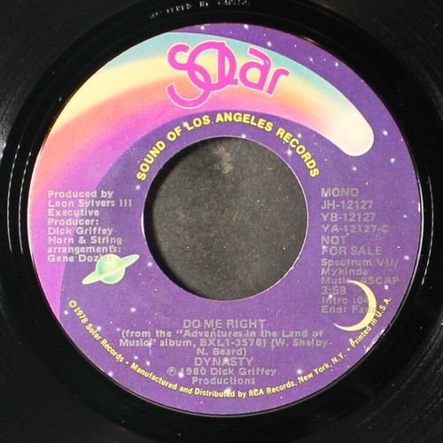 DYNASTY: do me right / mono SOLAR 7" Single 45 RPM | eBay