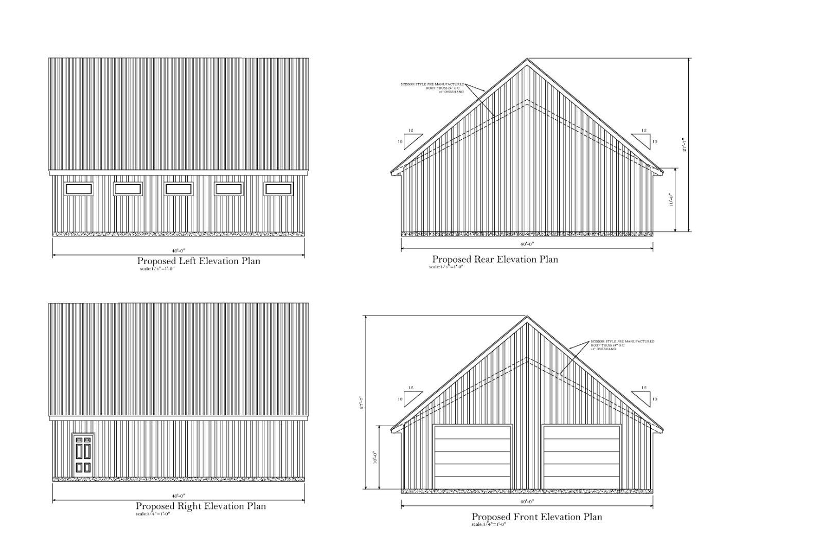 40'x40' 40'x40' POLE BARN CONSTRUCTION - GABLE END - PLAN 23-4040-PB ...
