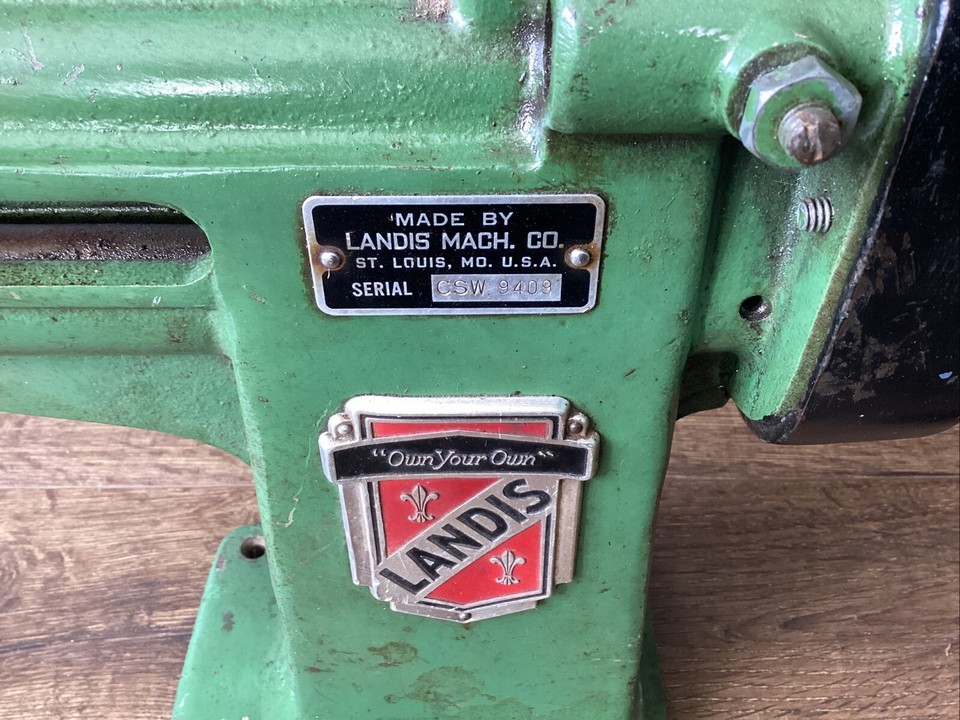Vintage Landis Leather Skiver Machine Shoe Repair Cobbler USA Green ...