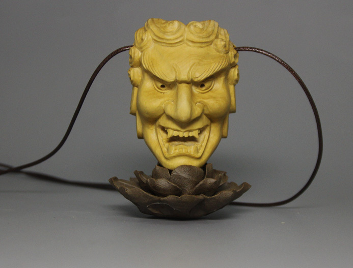 QH003 - 6*3*4.5 CM Stunning Hand Carved Boxwood carving Netsuke : Fudo ...