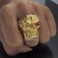 MENS Huge Heavy Gold Skull Red Eye Cigar CZ 316L Stainless Steel Biker ...