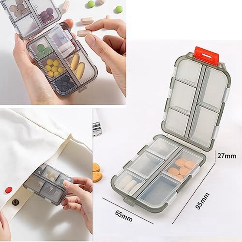 Medwallet Pill Organizer Portable Daily Pill Case,Medicine Wallet E ...