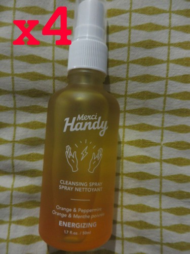 MERCI HANDY 4 X 50 ml SPRAY NETTOYANT MAINS Orange Menthee Poivrée ...