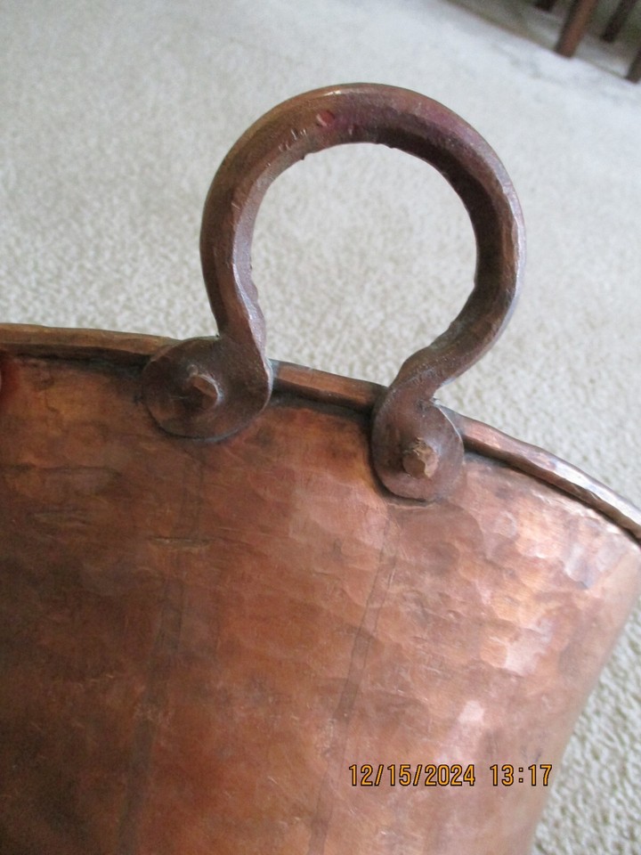 Hand Hammered Copper Kettle Pot Cauldron w/Handles Patina | eBay