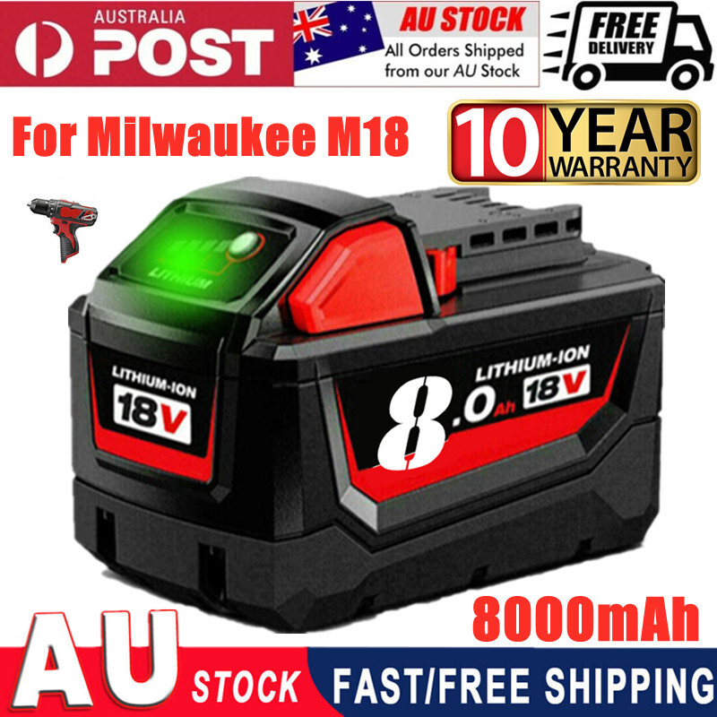 1-4x 18V For Milwaukee M18 Battery 12Ah 6.0Ah 9.0Ah Extended 48-11-1860 ...