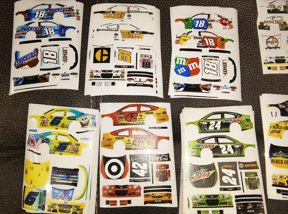 Lot#4(34) HO Scale Lexan NASCAR Vinyl Stick On Decals | eBay