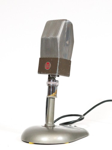 Vintage RCA 74-B Ribbon Microphone On Early Atlas Streamline Desk Stand ...