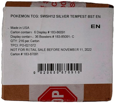 Pokemon Sword & Shield Silver Tempest Booster 6 Box Case 820650870910| eBay