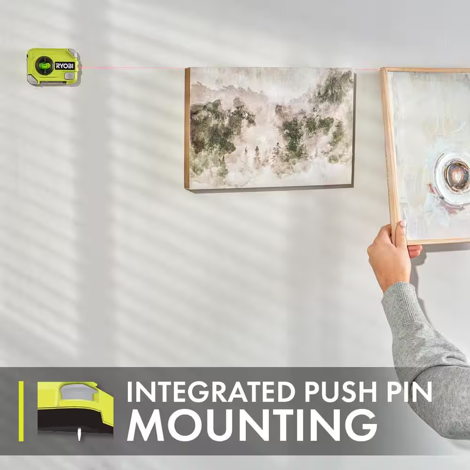NEW Compact Red Laser Level 15ft Range Push Pins for Wall Mounting ...