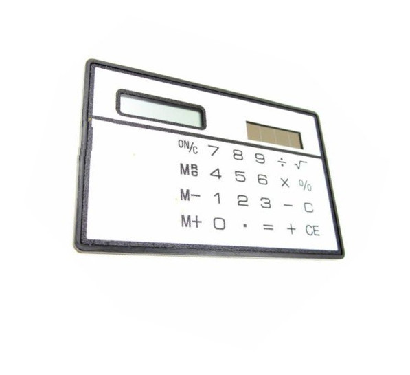 2PCS 8 Digits Ultra Thin Slim Credit Card Solar Power Pocket Calculator ...