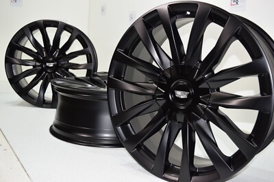 22" Cadillac Escalade SATIN Black Factory OEM ORIGINAL wheels rims 2011 ...