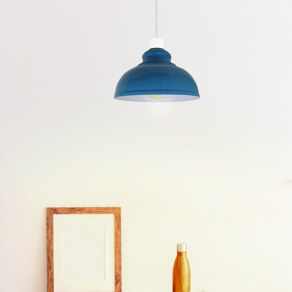 Blue Ceiling Light Shade Easy Fit Small Pendant Living Room Lampshade ...