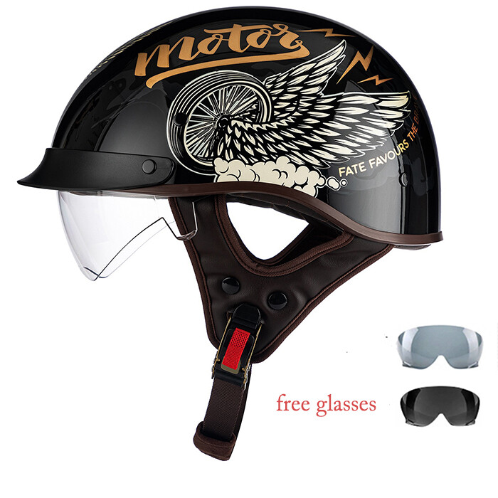 Womens Motorcycle Half Helmets Motorcycle Retro Half Helmet Motorbike