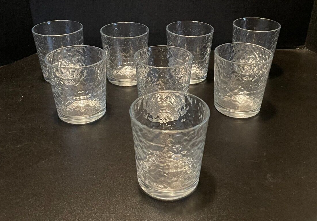 Circleware Glasses Crinkle Rain Window 4” Lowball Rocks Set of 8 | eBay