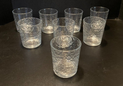 Circleware Glasses Crinkle Rain Window 4” Lowball Rocks Set of 8 | eBay
