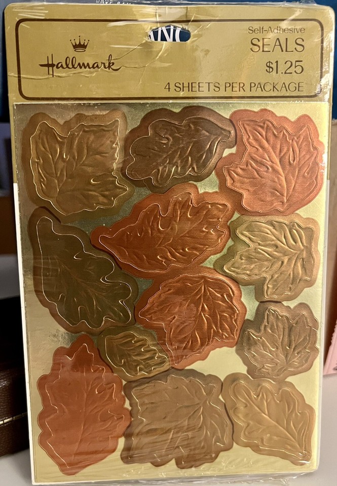 VTG Hallmark Cards Self-Adhesive Seals LEAVES 8 Sheets Total NOS 2 ...