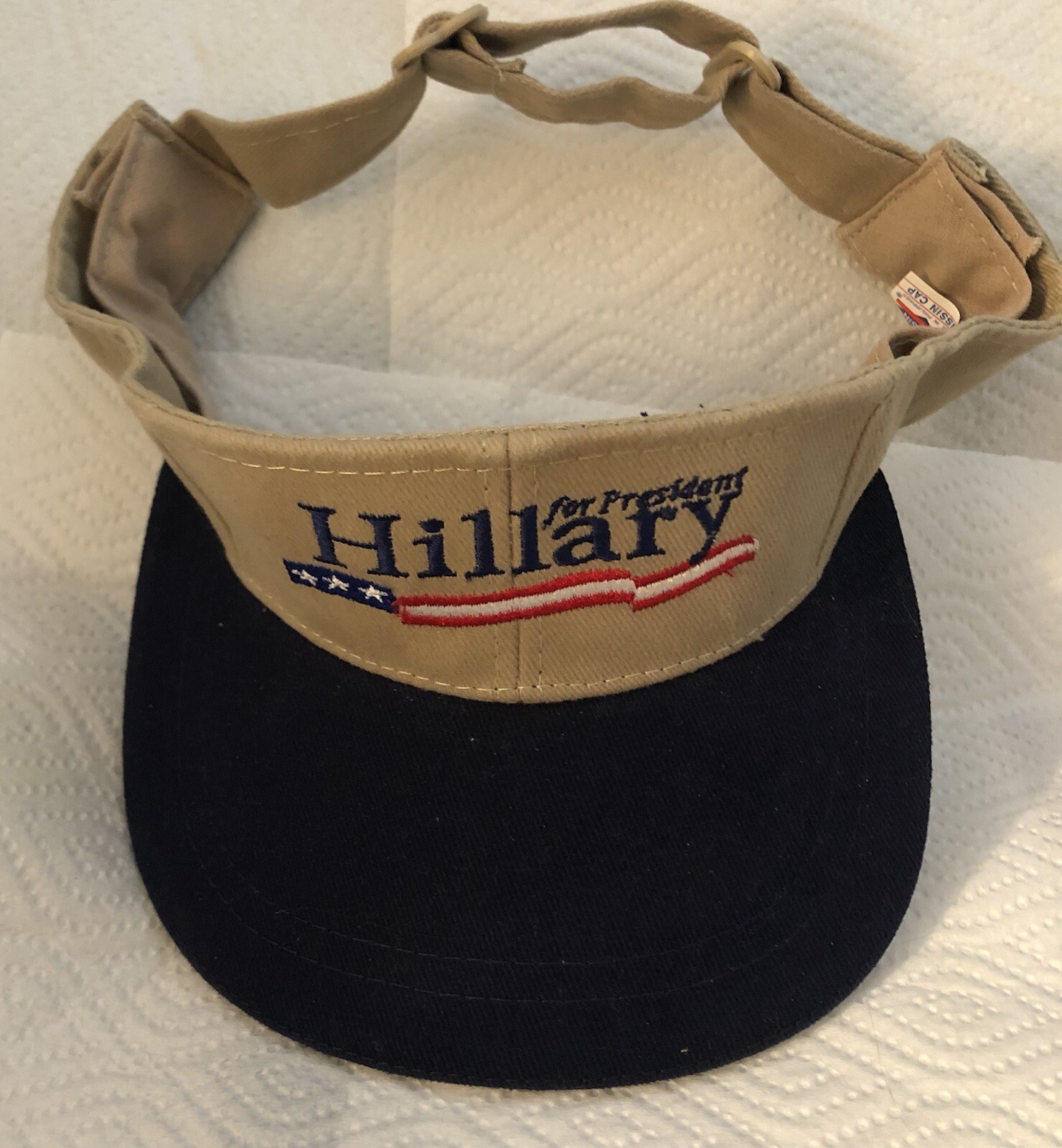 HILLARY CLINTON VISOR HAT CAP PRESIDENT SIGNATURE + GLASS JIGGER ...