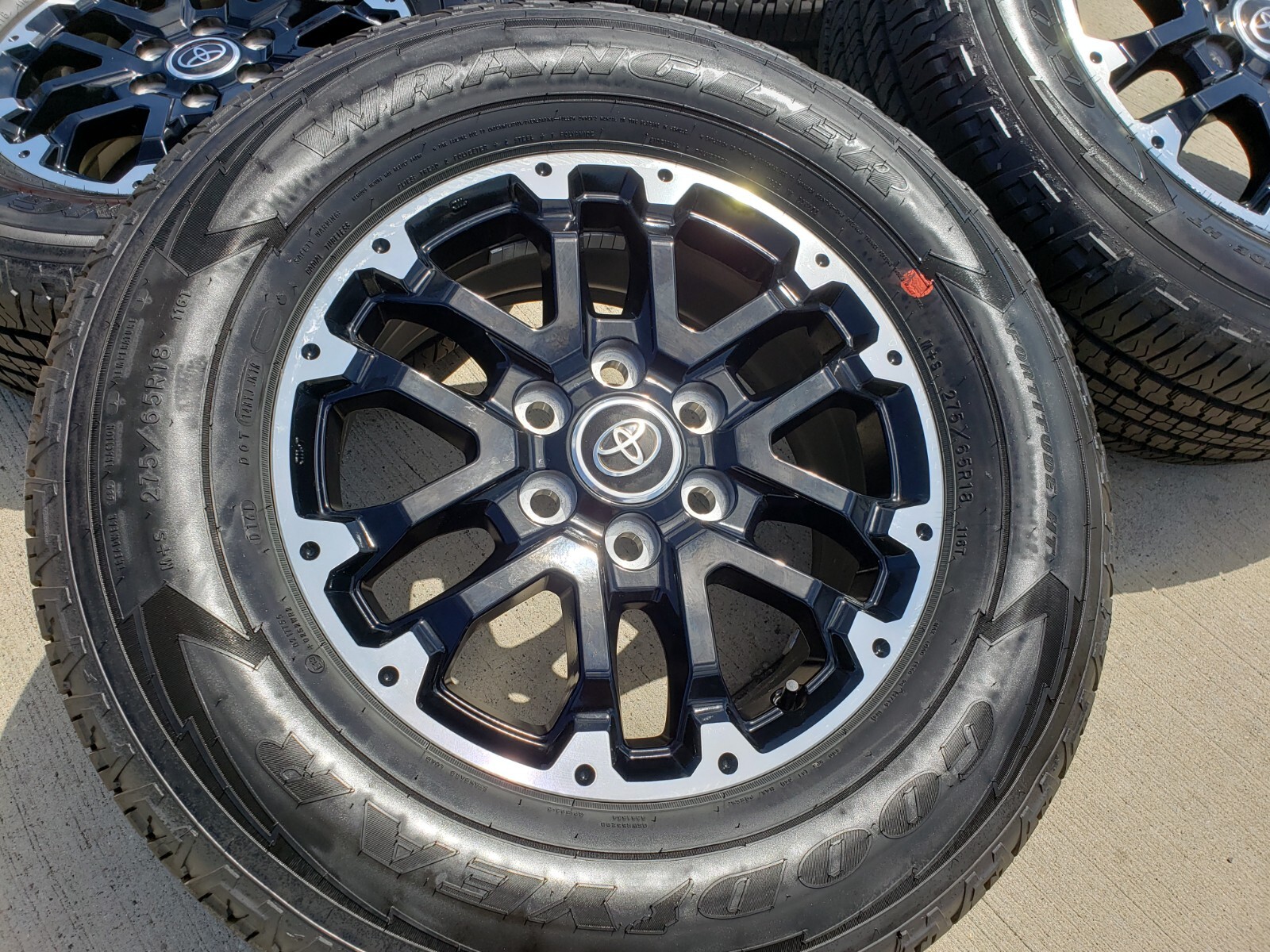 18" Toyota Tundra TRD TSS OEM black wheels rims tires 2022 2023 Sequoia ...