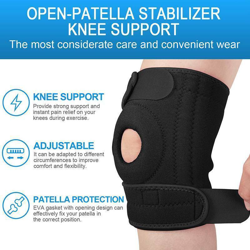 New Patella Knee Sleeve Compression Brace Support Meniscus Pad Sports ...
