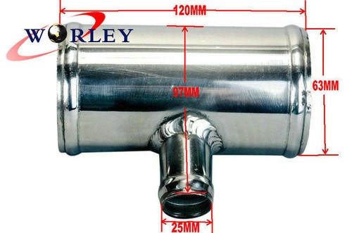 2.5" Blow Off Valve Adapter Aluminum T-Pipe Shape Tube 63mm for 25mm ID ...