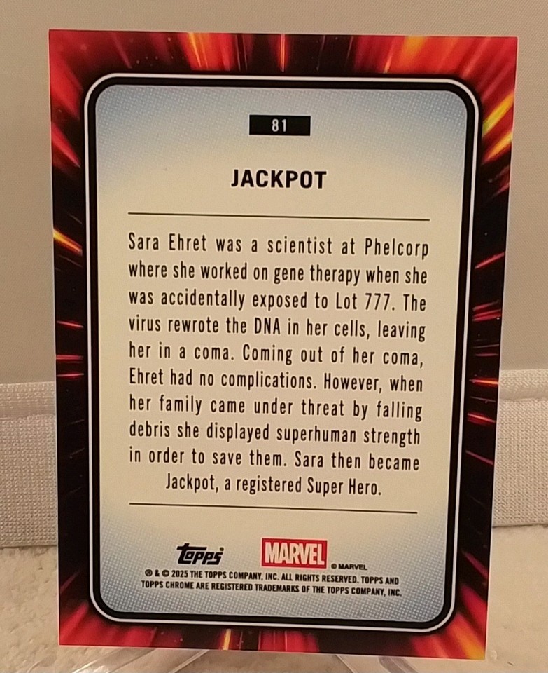2025 Topps Chrome Marvel JACKPOT True Orange Refractor 10/25 #81 | eBay