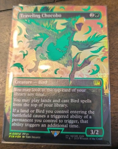 MTG Traveling Chocobo (Borderless) (Neon Green) - FINAL FANTASY (FFVII ...