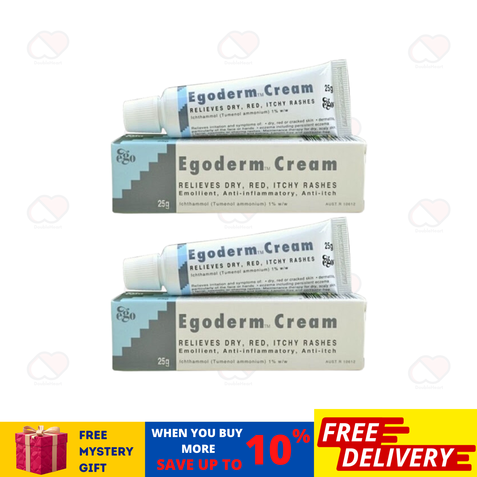 2 X Egoderm Cream 25g Relieves Itch & Inflammation Reduce Irritation ...