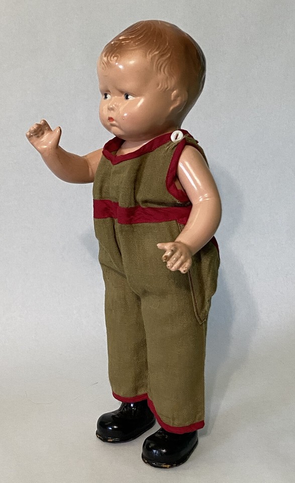 Antique c1913-1925 EFFANBEE GRUMPY DOLL Compo/Cloth 11.5" Boy WALK TALK ...