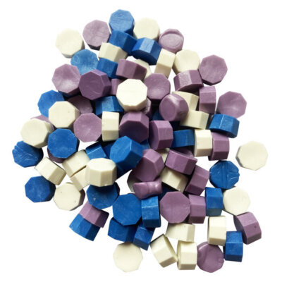 Blue Pearl, Lavender & Milky White Matte mixed Sealing Wax Beads ...