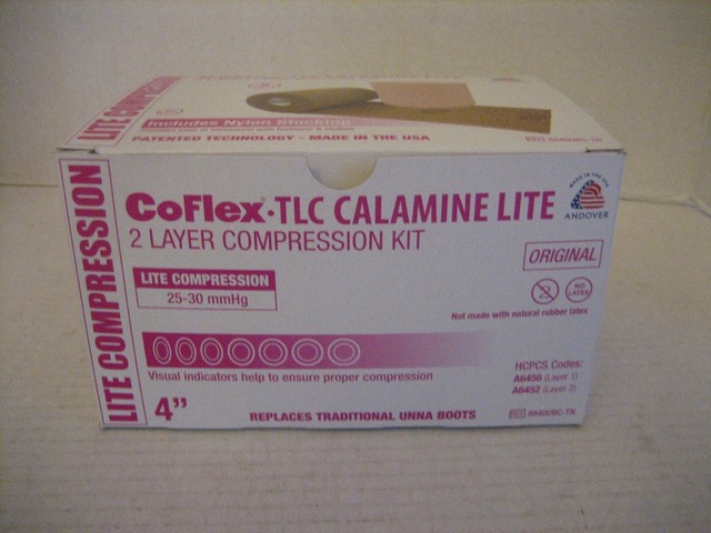 Coflex TLC Calamine 2 Layer Compression Bandage Kit 4'' X 7 Yd Sets for ...