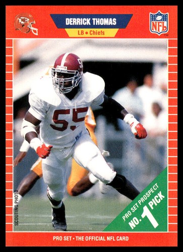 1989 Pro Set Derrick Thomas Rookie #498 Kansas City Chiefs 93B | eBay