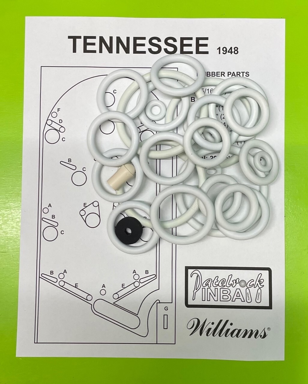 1948 Williams Tennessee pinball rubber ring kit | eBay
