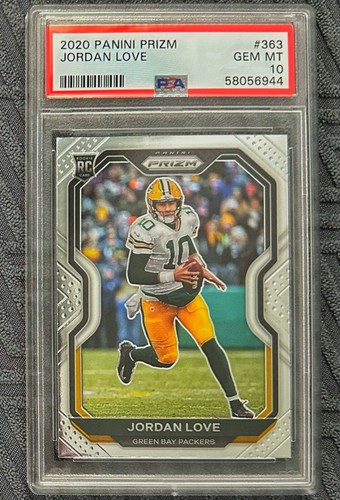 2020 Panini Prizm #363 Jordan Love Green Bay Packers rookie card RC PSA ...