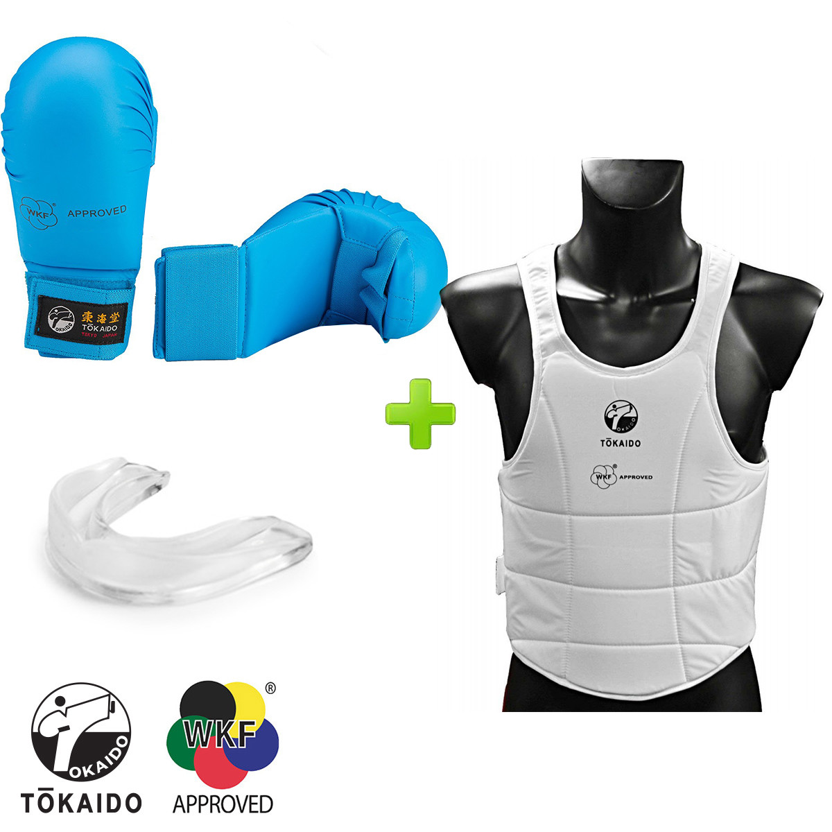 Blue Tokaido Karate WKF Competition Gloves & Body Protector w ...