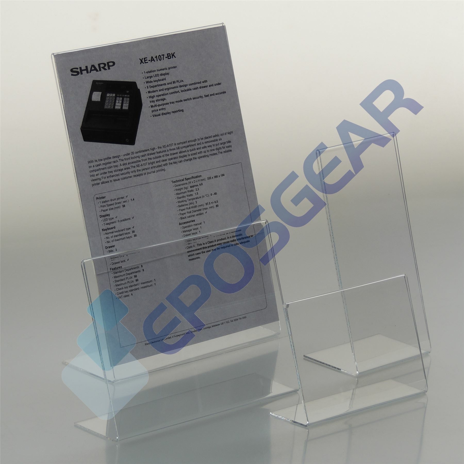 Angled Perspex Acrylic Lean Back To Counter Menu Poster Holder Display ...