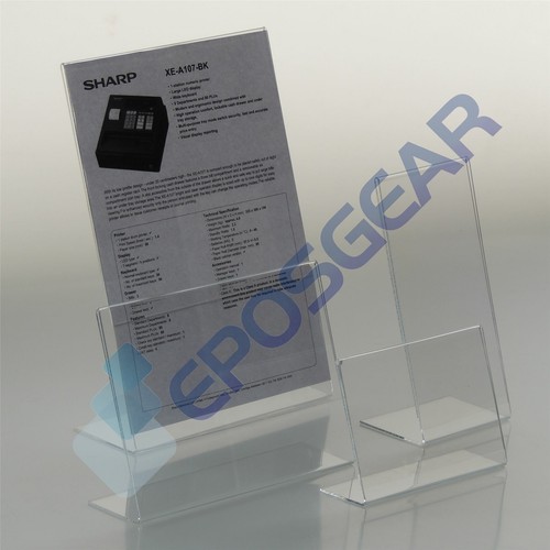 Angled Perspex Acrylic Lean Back To Counter Menu Poster Holder Display ...
