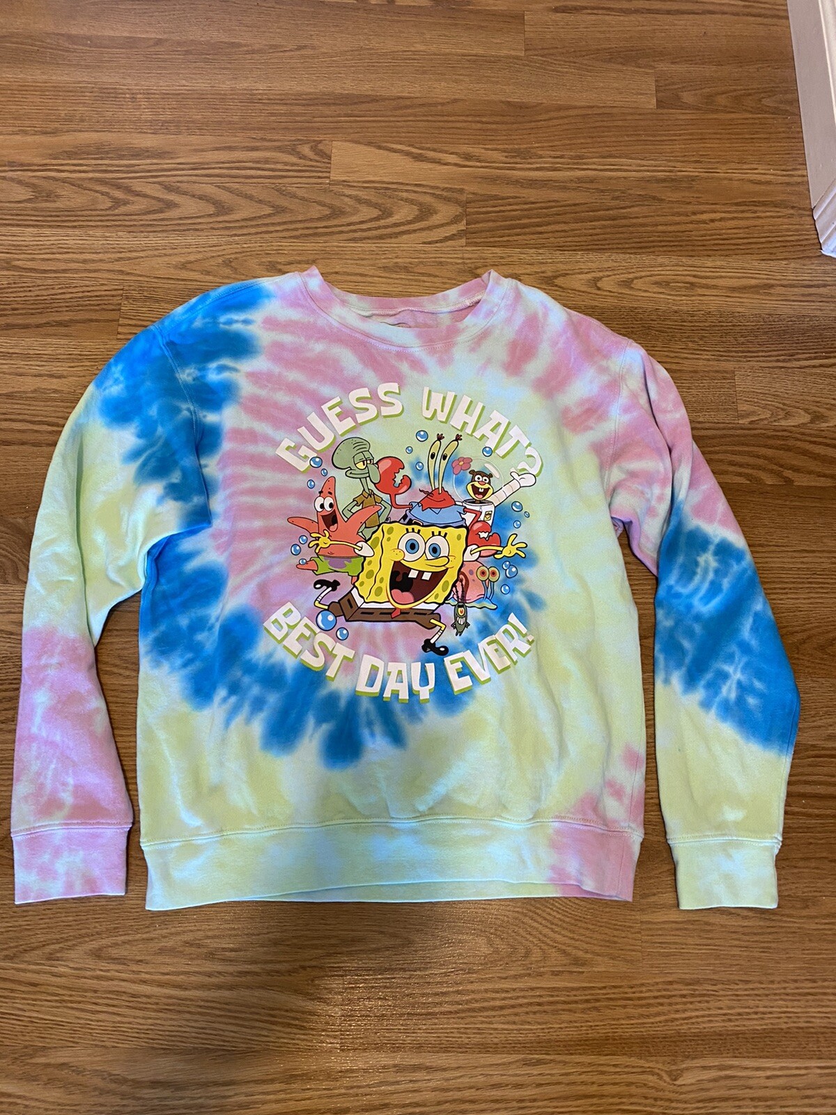 Spongebob Squarepants Long Sleeve Tie Dye Crewneck Sw… - Gem