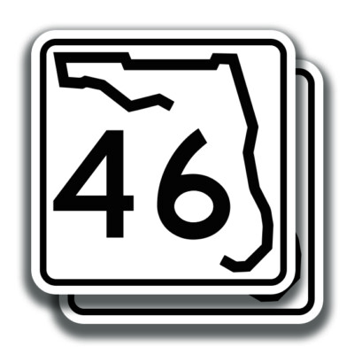 FLORIDA STATE ROAD 46 DECAL 2 Stickers Highway Sign Bogo Road Route Car ...