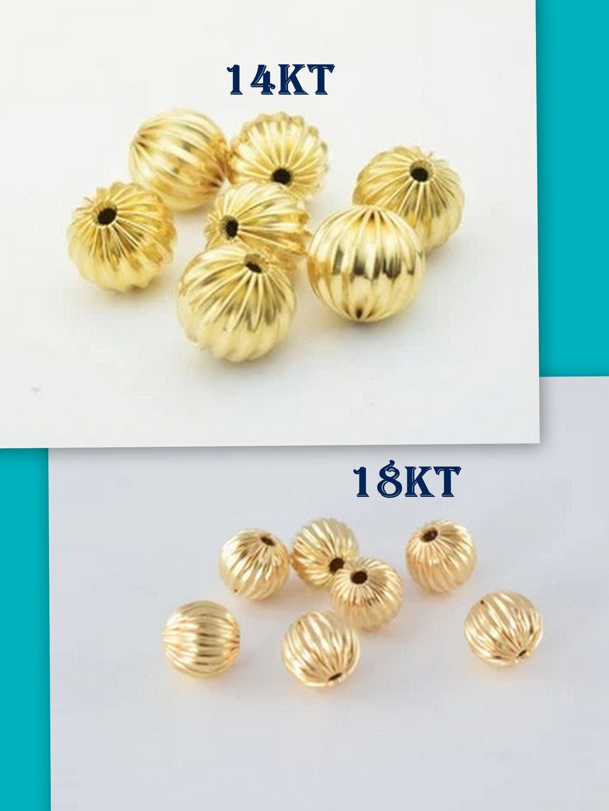 Gold Filled Bead EP Jewelry Findings 4mm to 10mm watermelon Diamond Cut ...