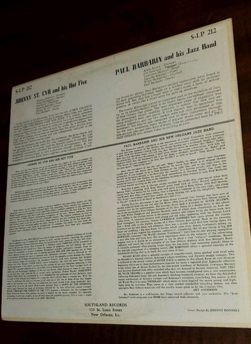 Johnny St. Cyr & Hot Five, Paul Barbarin Jazz Band LP 1955 Southland ...