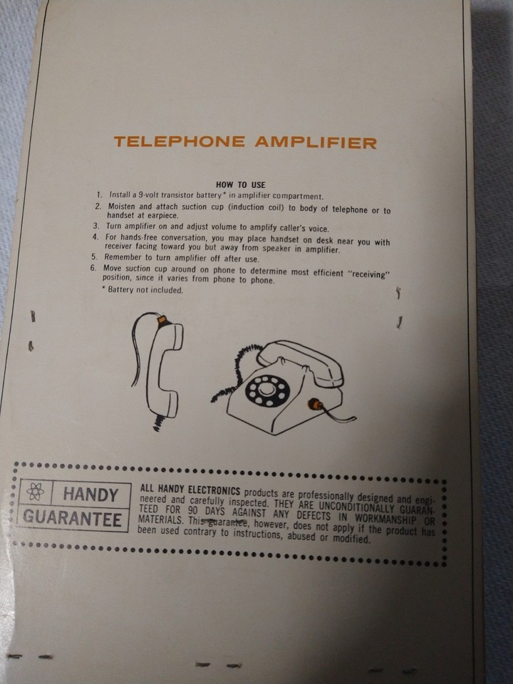 NOS Handy Solid State Telephone Amplifier Landline Vintage Made in ...