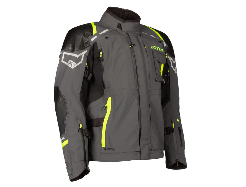 Men’s Motorcycle Adventure Jacket Grey Yellow Touring Biker Waterproof ...