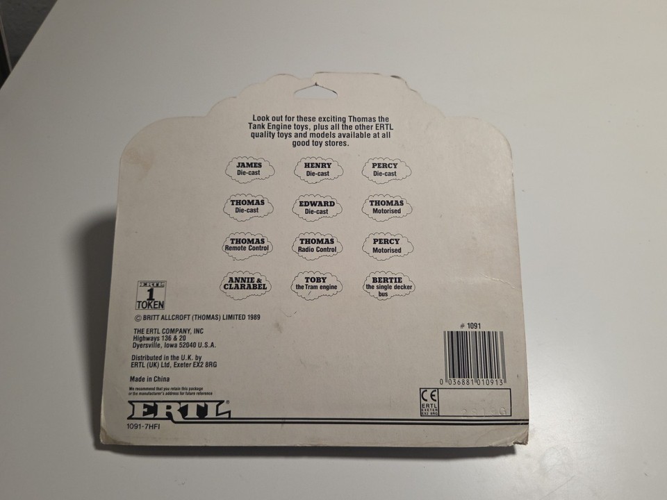 ERTL 1091 -Vintage Thomas the Tank Engine & Friends "Gordon" 2002 NIP ...