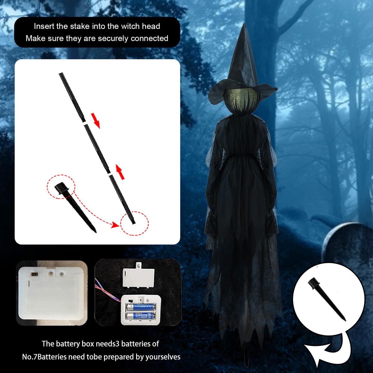 3 Witches Yard Decoration 3 Witches Halloween Decorations Outdoor, 5