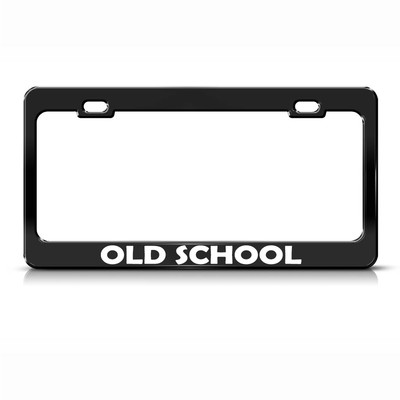 Metal License Plate Frame Old School Car Accessories Black | eBay